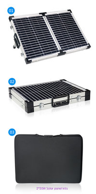 China Anti Aging Folding Waterproof Solar Panel Kits High Power Stability  2 X 20W supplier